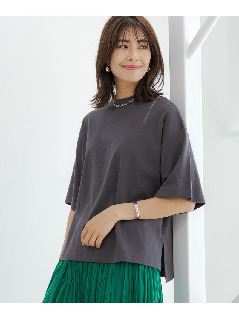 【楽天市場】【SALE／40%OFF】サマ見えモックネックTシャツ 大きいサイズ ゆったり/109204 Elura エルーラ トップス カットソー・Tシャツ ネイビー ホワイト ブラック ...
