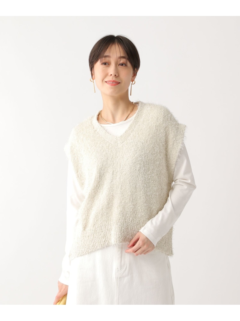 【楽天市場】フェザーヤーンベスト/452432 Elura エルーラ トップス ベスト・ジレ ホワイト ブラック【送料無料】[Rakuten Fashion]：Elura／エルーラ