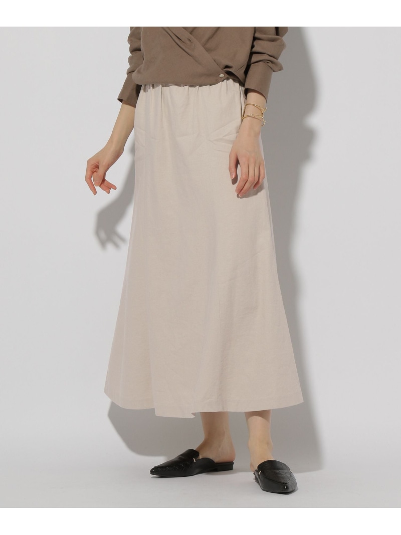 【楽天市場】【SALE／20%OFF】リネンブレンドやわらかスカート≪低身長サイズあり≫/292525 Elura エルーラ スカート ロング・マキシスカート ネイビー ベージュ ブラウン ...