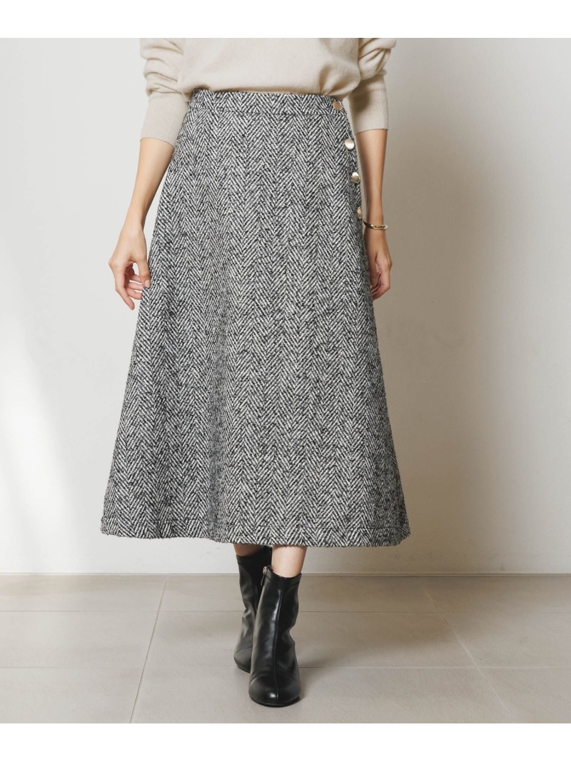 【楽天市場】【SALE／50%OFF】ヘリンボンフレアスカート/146295 Elura エルーラ スカート ロング・マキシスカート ブラック【RBA_E】【送料無料】[Rakuten ...