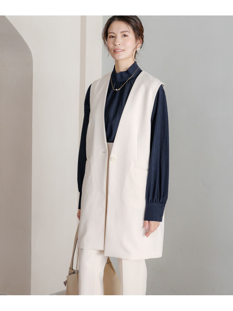 【楽天市場】【SALE／40%OFF】＜2025ceremony＞ セレモニーダブルクロスミドルジレ/246118 Elura エルーラ ジャケット・アウター ノーカラージャケット ホワイト ...