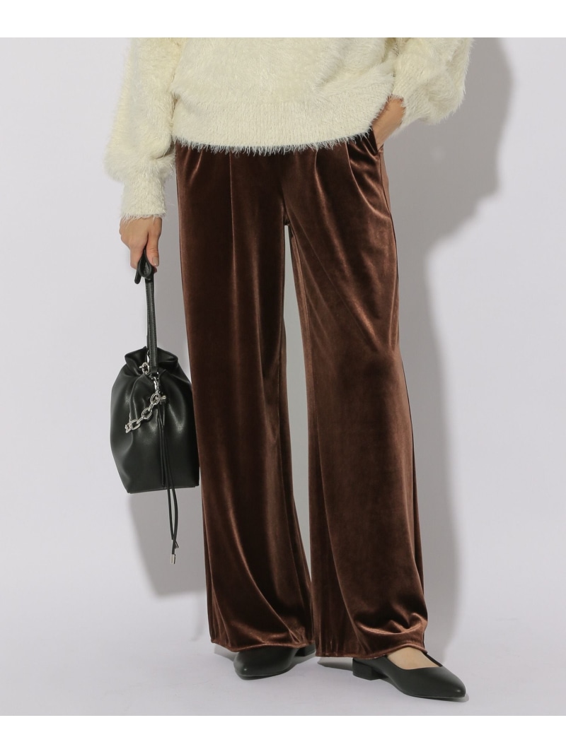 【楽天市場】【SALE／30%OFF】ベロアワイドパンツ/291959 Elura エルーラ パンツ その他のパンツ ブラウン グレー【RBA_E】【送料無料】[Rakuten Fashion ...