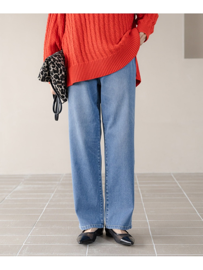 【楽天市場】大人ストレートデニム＜低身長サイズあり＞/289125 Elura エルーラ パンツ ジーンズ・デニムパンツ ブルー ブラック【送料無料】[Rakuten Fashion ...