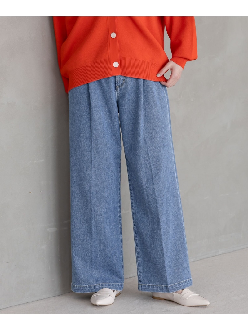 【楽天市場】大人ワイドデニム＜低身長サイズあり＞/289126 Elura エルーラ パンツ ジーンズ・デニムパンツ ブルー ブラック【送料無料】[Rakuten Fashion]：Elura ...