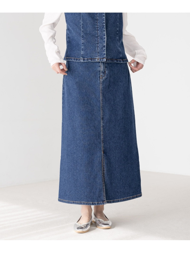 【楽天市場】【SALE／20%OFF】大人デニムスカート＜低身長サイズあり＞/289127 Elura エルーラ スカート ロング・マキシスカート ブルー【RBA_E】【送料無料 ...