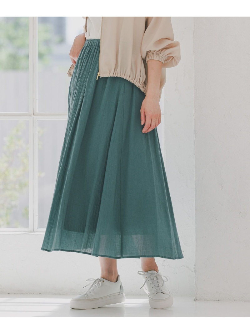 【楽天市場】【SALE／40%OFF】楊柳フレアスカート 大きいサイズ ゆったり/128703 Elura エルーラ スカート ロング・マキシスカート グリーン ブルー ブラック【RBA_E ...