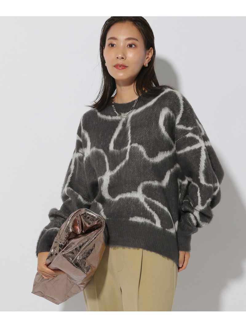 【楽天市場】線画シャギープルオーバー/151518 Elura エルーラ トップス ニット グレー ホワイト【送料無料】[Rakuten Fashion]：Elura／エルーラ