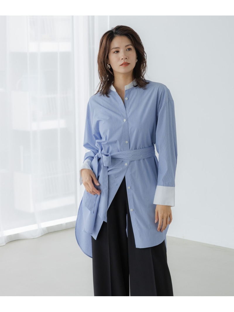 【楽天市場】【SALE／60%OFF】＜スタイリスト福田麻琴さんコラボ＞アイロンいらずクレリックチュニック 133660 Elura エルーラ トップス シャツ・ブラウス ブルー【RBA_E ...