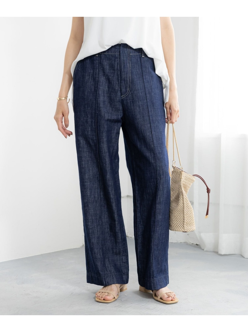 【楽天市場】【SALE／20%OFF】大人サマーワイドデニムパンツ＜低身長サイズあり＞/324903 Elura エルーラ パンツ ジーンズ・デニムパンツ ネイビー【RBA_E】【送料無料 ...