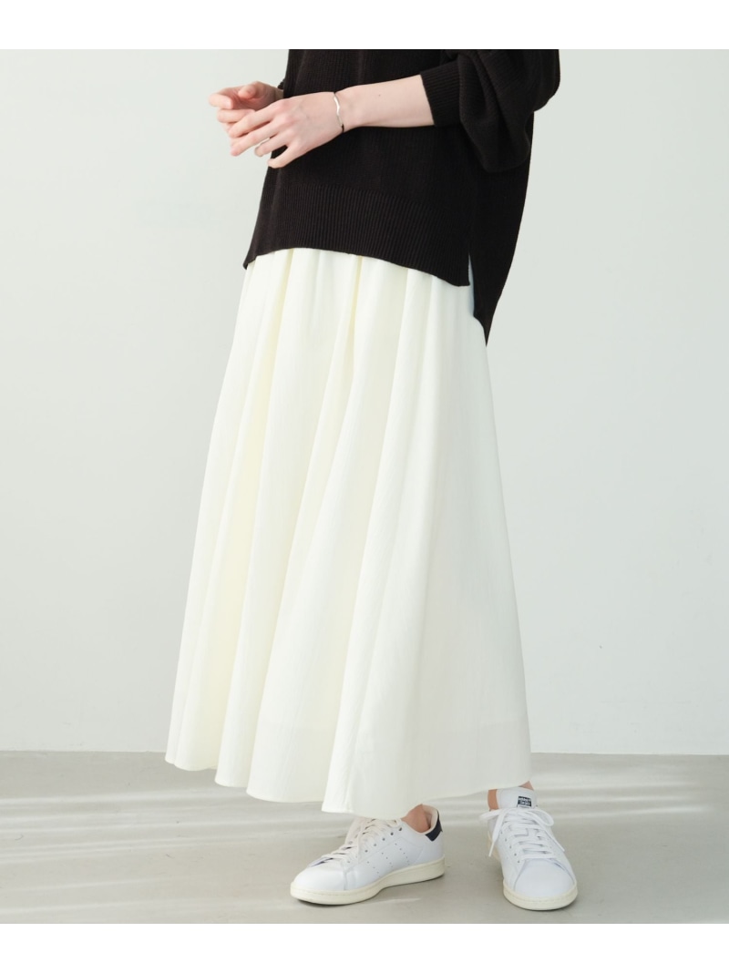 【楽天市場】表面変化フレアスカート＜低身長サイズあり＞/323552 Elura エルーラ スカート ロング・マキシスカート ネイビー ホワイト カーキグリーン【送料無料】[Rakuten ...