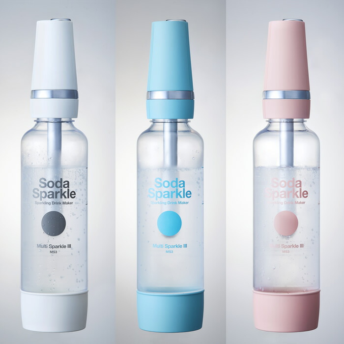 【楽天市場】【返品OK!条件付】【セット】ソーダスパークル 炭酸水メーカー マルチスパークル3 ガスカートリッジ5本付属 ＋24本セット MS3-WH-SET ホワイト SodaSparkle ...