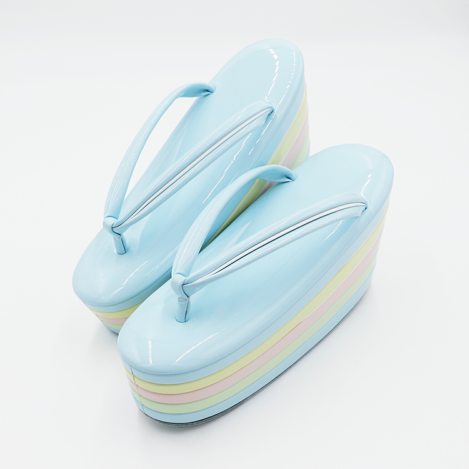 【楽天市場】EMON アゲ草履 5分5枚 水色×パステル M Lサイズ レディース 厚底 痛くなりにくい 日本製：エモン