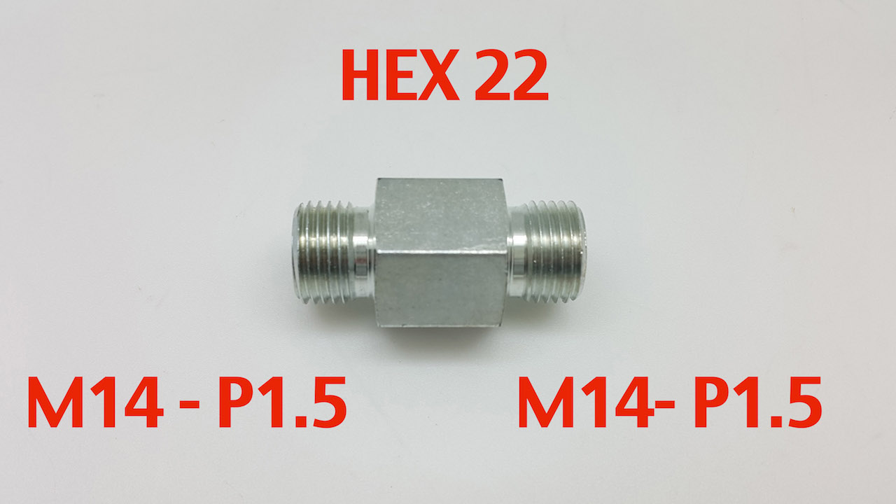 【楽天市場】スチール製 継手 変換アダプター M14P1.5オスーM14P1.5オス ストレート 全長43mm：EMOTIONパーツ楽天市場店