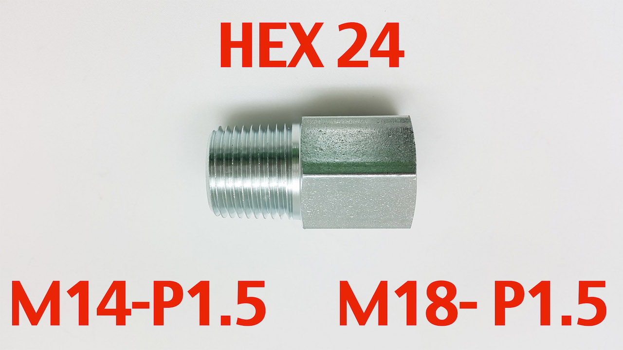 【楽天市場】スチール製 継手 変換アダプター M14P1.5オスーM18P1.5メス ストレート 全長43mm：EMOTIONパーツ楽天市場店