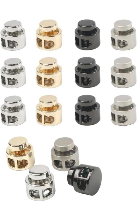 【楽天市場】YFFSFDC コード ストッパー 2穴 金属 16個セットコードロック ストッパー 調整ストッパー 紐 丸型 穴径約4mm シューレースストッパー 交換 補修用：emuland