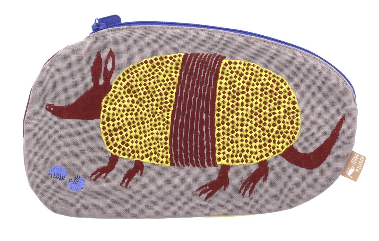 【楽天市場】morita MiW ポーチ 表柄・裏生地・ファスナーのMiWカラー・ハーモニーが新鮮 少ししっかりめに織ったガーゼ生地だから丈夫 コットン100％ アルマジロ カラス コモド ...