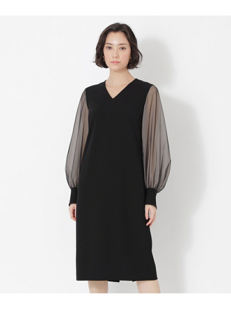 【楽天市場】【SALE／30%OFF】バックサテンジョーゼット ドレス EPOCA エポカ ワンピース・ドレス ドレス ネイビー ブラック ...