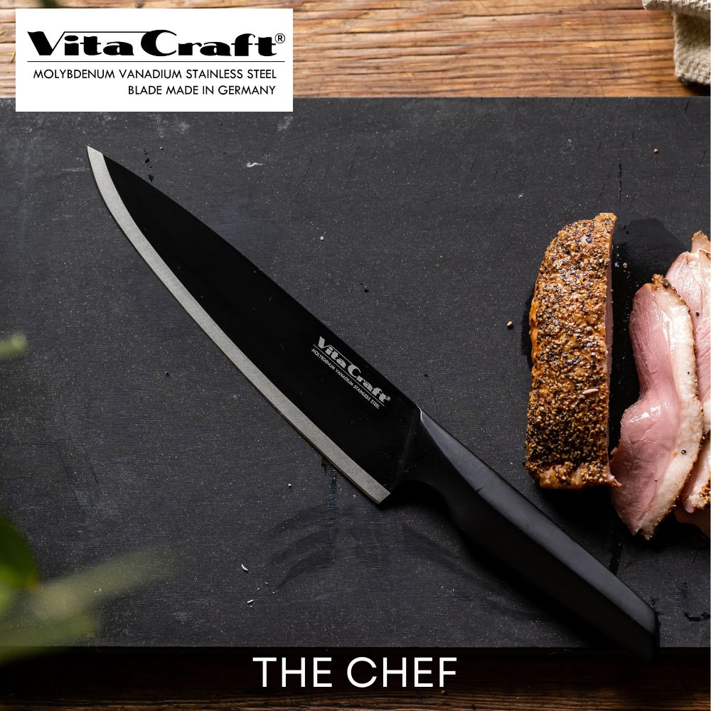 【楽天市場】Vita Craft ソリッドナイフ シェフナイフ THE CHEF SOLID KNIFE BLACK ビタクラフト 包丁 牛刀 牛刀包丁 シェフ オールステンレス 一体型 調理 ...