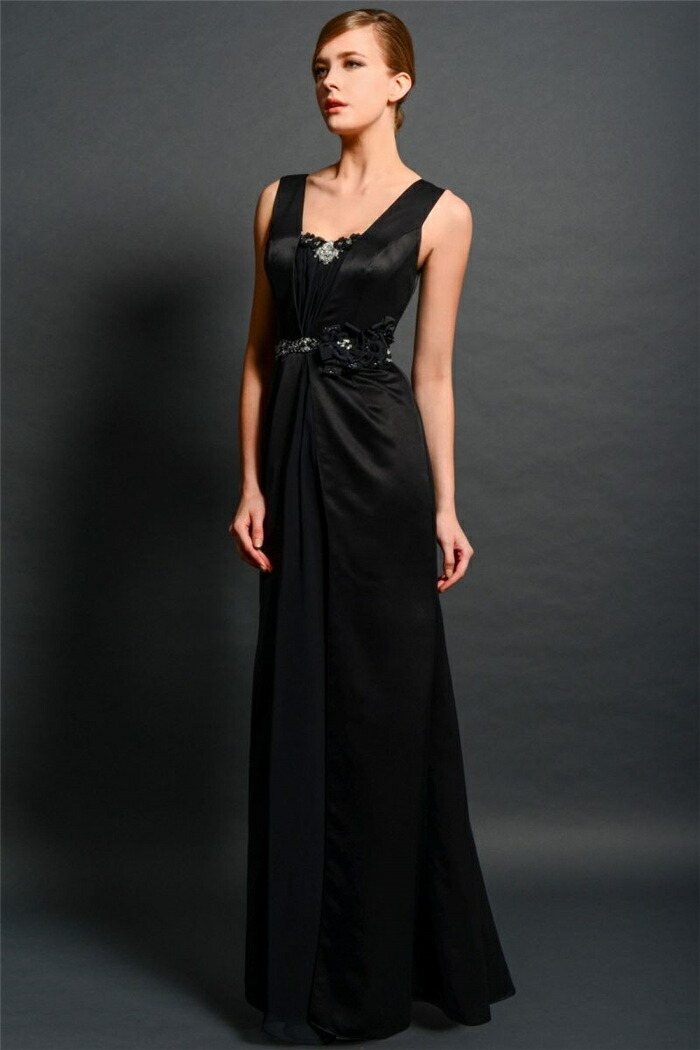 【楽天市場】パーティードレス_ロングドレス_黒_4055：Erinbella