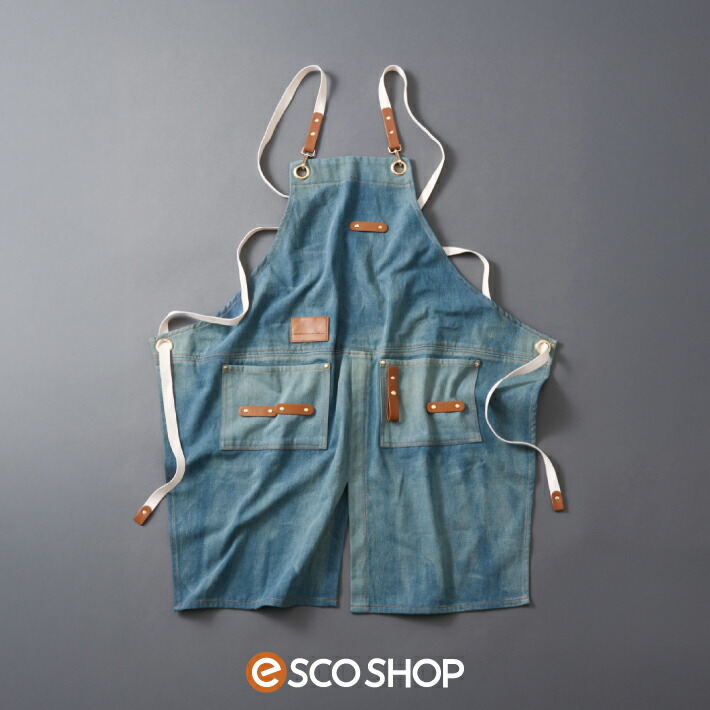 【楽天市場】プロの声に耳を傾けて完成した、特別なデニムエプロンおしゃれ サロン 楽 軽い クロスベルト 蒸れない 柔らかい デニム (送料無料)：ESCO SHOP