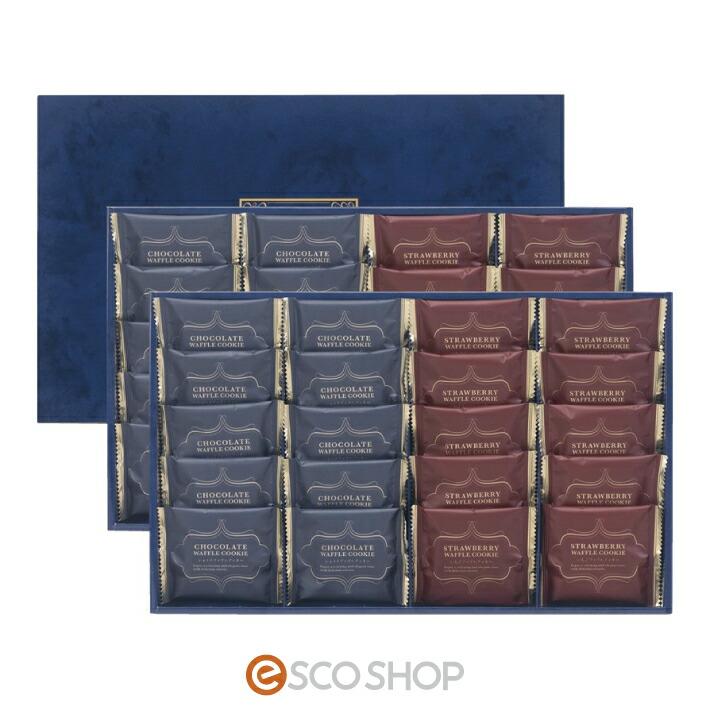 【楽天市場】スィートバスケット ワッフルクッキーセットショコラワッフルクッキー いちごチョコクリーム 送料無料 メーカー直送 代引不可 同梱不可：ESCO SHOP