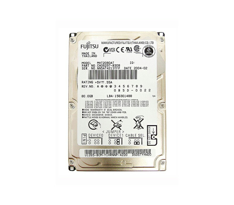【楽天市場】送料無料★2.5インチ 内蔵HDD Fujitsu ノート用HDD IDE 2.5インチ内蔵HDD 80GB MHT2080AT ...