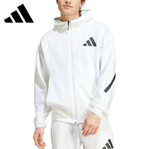 【楽天市場】アディダス adidas メンズ トレーニングウェア パーカー Z.N.E.フルジップ フード付きトラックジャケット ホワイト ...