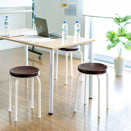 【楽天市場】【割引クーポン配布中 7/18まで】丸椅子 クッション パイプ オフィス キッチン 玄関 スツール 軽量 スタッキング 背もたれなし おしゃれ 高さ48cm 2脚 組立不要 すぐに ...