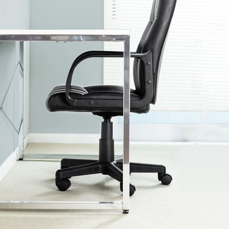 【楽天市場】【割引クーポン配布中】オフィスチェア コンパクト PVCレザー 座面7センチ 肘掛け クッション ミドルバック 背もたれ 高さ調整 椅子 キャスター EEX-CH80：イーサプライ ...