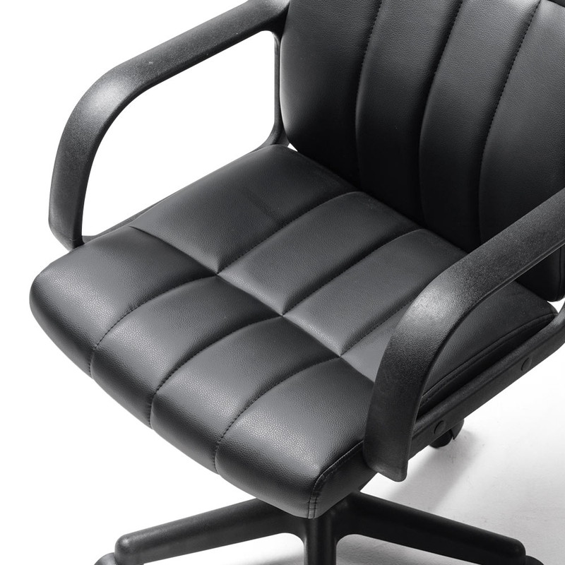 【楽天市場】【割引クーポン配布中】オフィスチェア コンパクト PVCレザー 座面7センチ 肘掛け クッション ミドルバック 背もたれ 高さ調整 椅子 キャスター EEX-CH80：イーサプライ ...