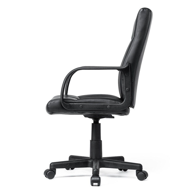 【楽天市場】【割引クーポン配布中】オフィスチェア コンパクト PVCレザー 座面7センチ 肘掛け クッション ミドルバック 背もたれ 高さ調整 椅子 キャスター EEX-CH80：イーサプライ ...