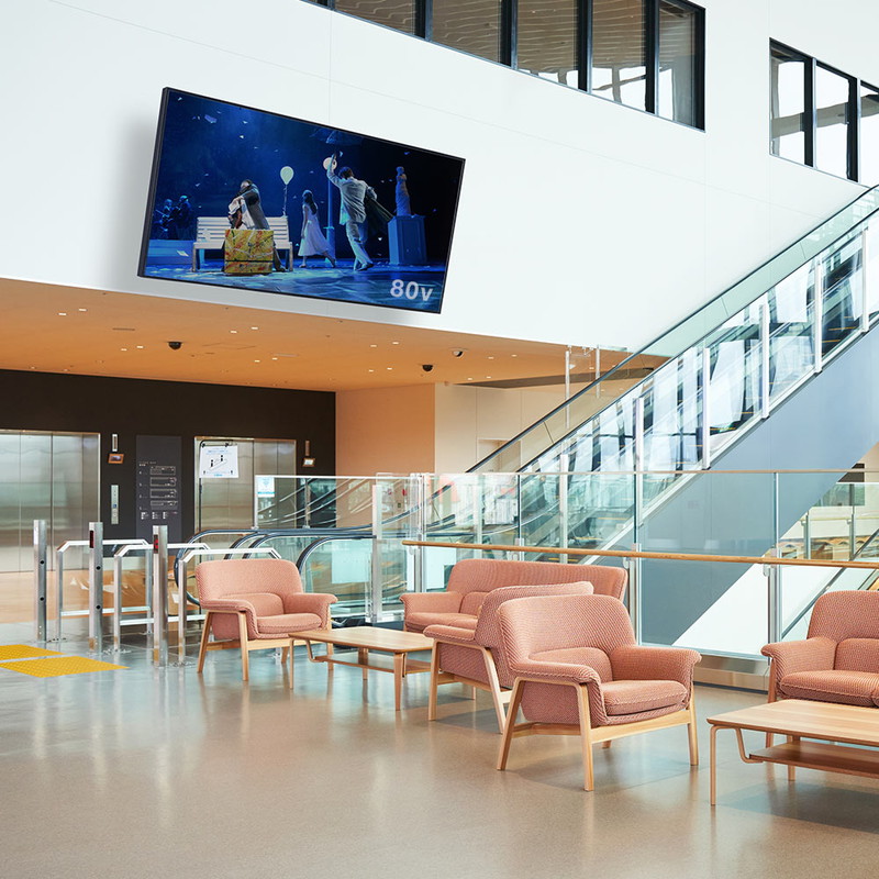 【楽天市場】テレビ壁掛け金具 アーム式 薄型 大型 コーナー 角度調整 左右首振り 可動 VESA 42～80インチ目安 デシスプレイ インフォメーション 案内 EEX-TVKA022：イー ...