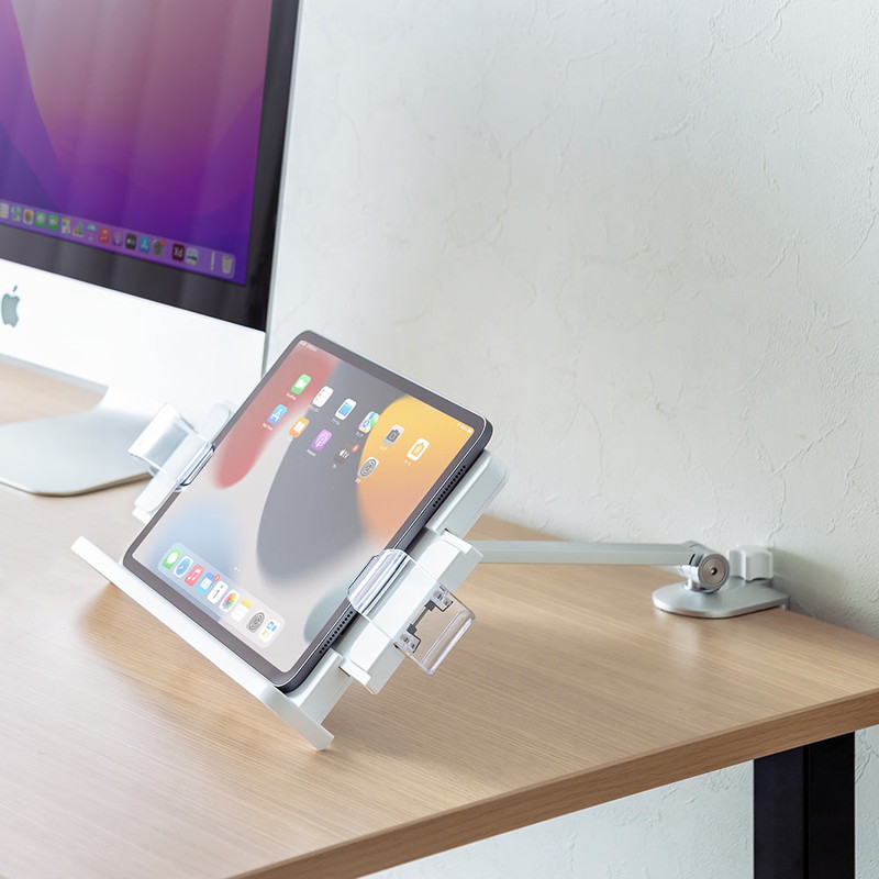 【楽天市場】ブックスタンド タブレット 雑誌 書見台 アーム クランプ 机上 傾斜 勉強 学習 オンライン授業 おしゃれ EEX-BKST03：イーサプライ 楽天市場店