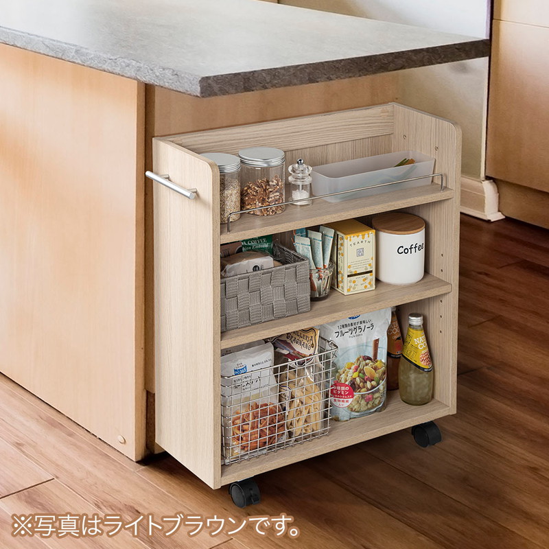 【楽天市場】収納ワゴン 取っ手＆キャスター付き スリムストッカー 薄型 隙間収納 木製 本棚 コミック CD DVD BD 押入れ テーブル下 おしゃれ EEX-WG07：イーサプライ 楽天市場店