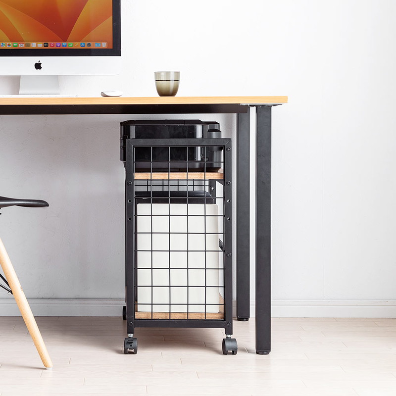 【楽天市場】【クーポン配布中 3/28 01：59まで】サイドワゴン 木製 キャスター 移動式 収納 プリンター メッシュ ロータイプ 小型 おしゃれ EEX-WG03STI：イーサプライ 楽天市場店