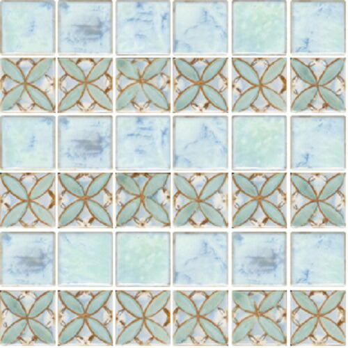 【楽天市場】ニッタイ工業株式会社 アートモザイクコレクション 陶片 TOU-MIX2[シート] 平（49角）ミックス（ユニット）モザイクタイル ...