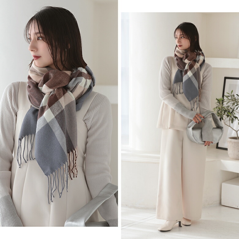 【クーポンで1,380円】大判ストール クリーム ベージュ ブルーアンバー ベージュシナモン ネイビー ブラック インディゴ ダークレッド ラテブラウン[s2]euni-8