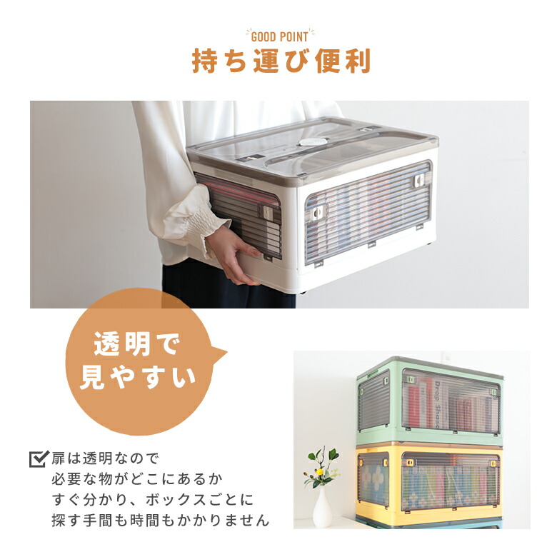 【1点894円～ 70％OFFクーポンで】楽天1位 収納ボックス 折り畳み ふた付き プラスチック キャスター付き 大容量 折り畳み可能 5面 ...