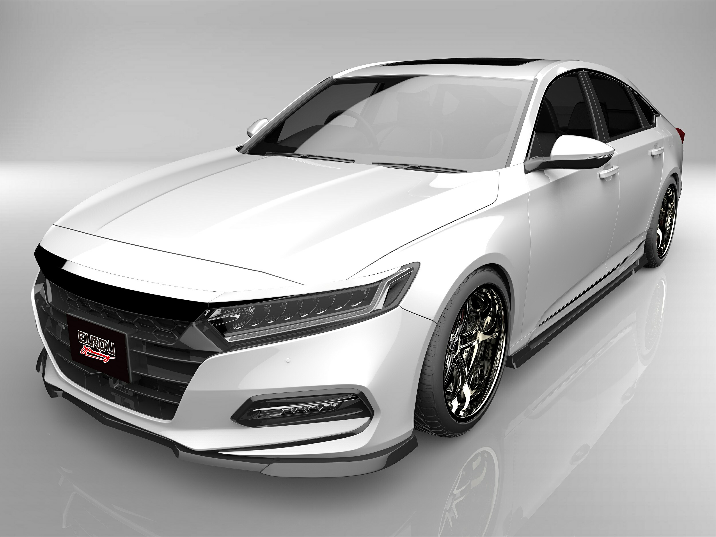 【楽天市場】 国産エアロパーツ!保証付き!!NEW MODEL/EUROUアコード CV3フロントアンダースポイラー エアロパーツ：EUROU ...