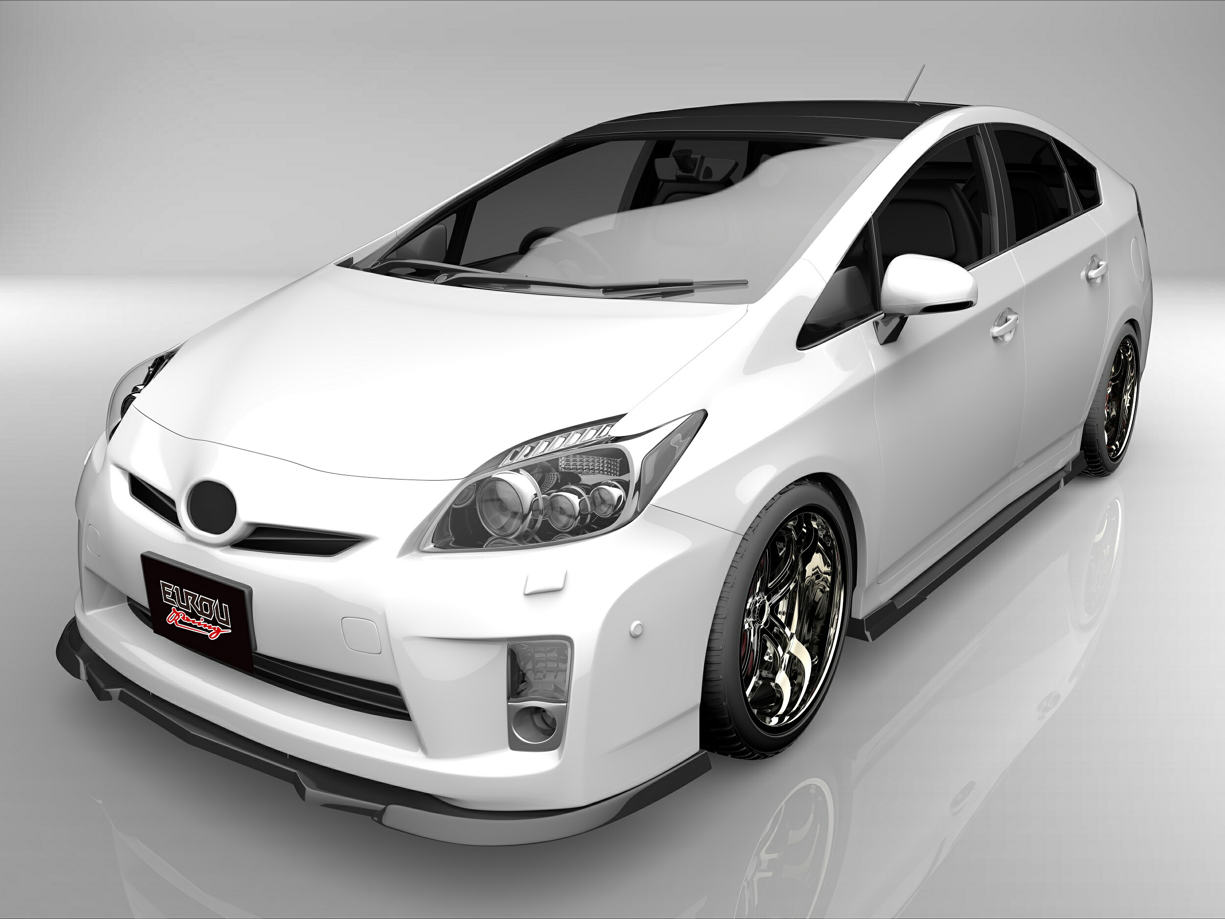 【楽天市場】 国産エアロパーツ!保証付き!!NEW MODEL/EUROUプリウス 30系 ZVW30 前期 フロントアンダースポイラー サイドステップ 2点キット エアロパーツ：EUROU楽天市場店