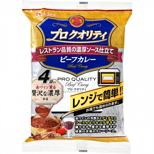 【楽天市場】ハウス プロクオリティ ビーフカレー4袋入り 贅沢な濃厚 中辛 540g（135g×4袋）×6個：ディスカウントストア てんこもり