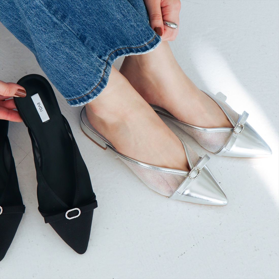 【楽天市場】【公式】【SALE／75%OFF】ｲｰﾎﾞﾙ EVOL クッション入り・柔らかい Vカットチュールミュール ｻﾝﾀﾞﾙ ﾌﾞﾗｯｸ 25ss 新作 靴 ﾚﾃﾞｨｰｽ ﾐｭｰﾙ ...