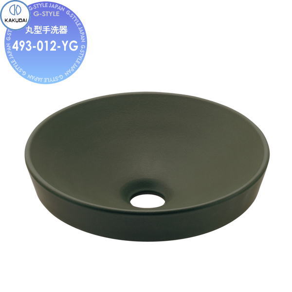 【楽天市場】【無料★特典対象】 カクダイ KAKUDAI 丸型手洗器 和風 瑠珠 493-012-YG 松葉 半埋め 住宅設備 建材 水回り 水周り リフォーム 蛇口 水栓 リフォーム ...