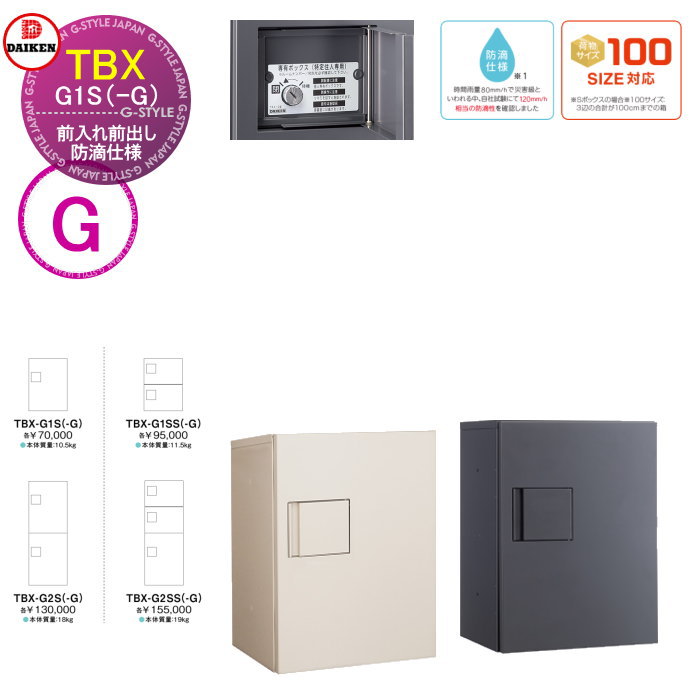 【楽天市場】集合住宅用 宅配ボックス ダイケン DAIKEN 専有仕様 TBX-G1S 2色 前入前出し 機械式 屋外設置可 アパート マンション ポスト取り換え：DIY・エクステリアG-STYLE