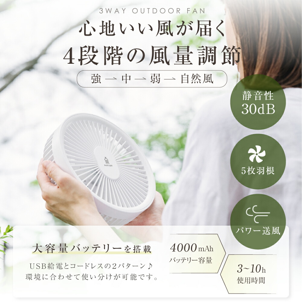 【80%OFFクーポン利用で1996円】【 正規品 ランキング1位】卓上扇風機 South Light 扇風機 壁掛け 吊り下げ マグネット ...