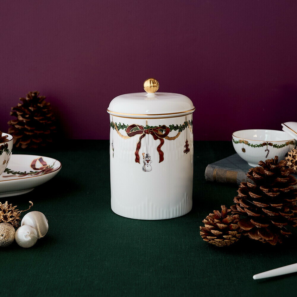 【楽天市場】ロイヤルコペンハーゲン スターフルーテッド クリスマス クッキージャー 2504175：エクスファクトリー