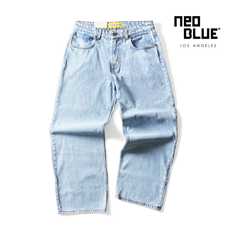 【楽天市場】NEO BLUE / ネオブルー NEO0243 PASTEL BLUE BAGGY JEANS / パステルブルーバギージーンズ ...