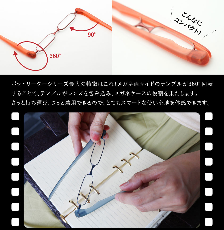 【楽天市場】老眼鏡 シニアグラス ポッドリーダースマート ミニ Podreader smart mini 全4色 リーディンググラス かっこいい 男性用 おしゃれ 女性用 正規販売代理店 ...