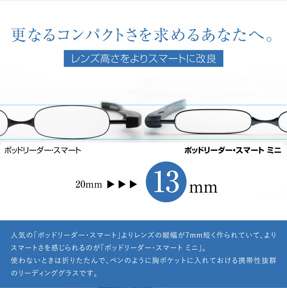 【楽天市場】老眼鏡 シニアグラス ポッドリーダースマート ミニ Podreader smart mini 全4色 リーディンググラス かっこいい 男性用 おしゃれ 女性用 正規販売代理店 ...