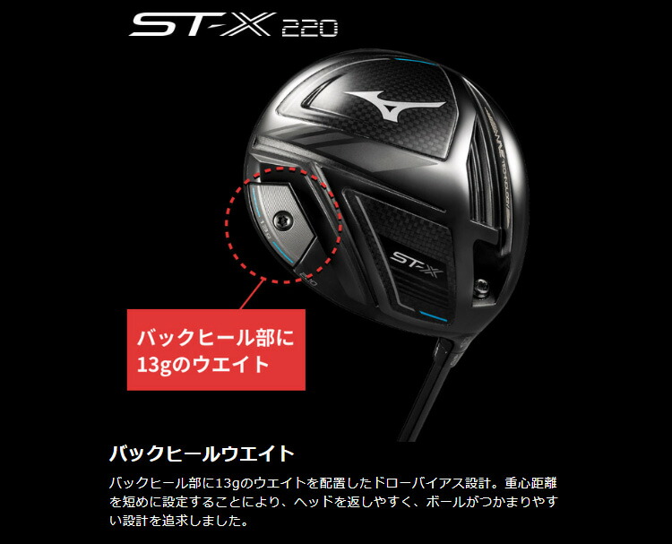 【楽天市場】MIZUNO(ミズノ)日本正規品 ST-X 220 ドライバー 22 MFUSION Dカーボンシャフト 2022新製品 「5KJBB49651」：EZAKI NET GOLF